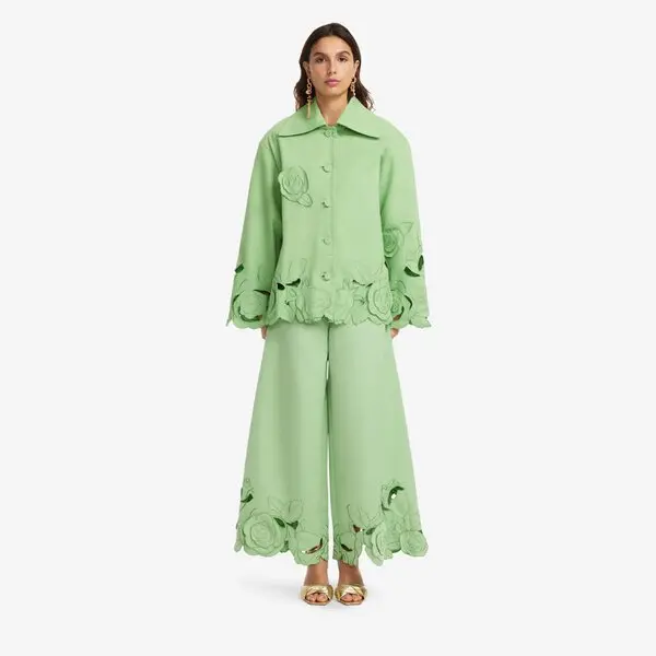 LEO LIN Jayna Appliqué Jacket - Juniper Green