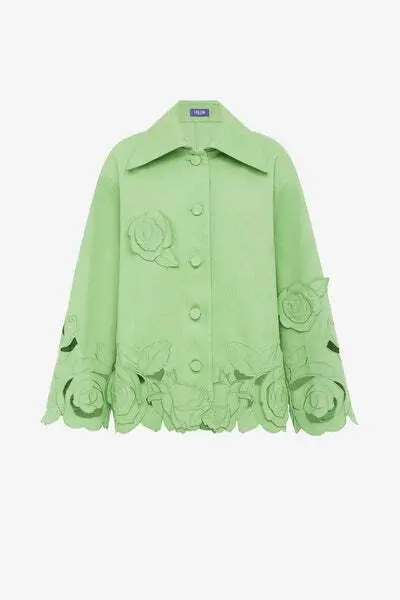 LEO LIN Jayna Appliqué Jacket - Juniper Green