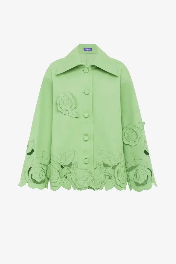LEO LIN Jayna Appliqué Jacket - Juniper Green