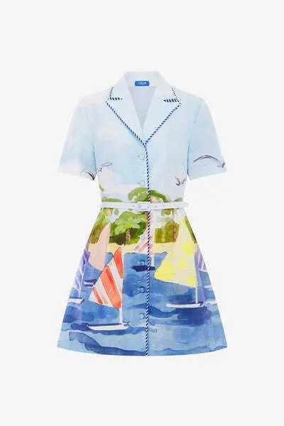 LEO LIN Brigitte Mini Dress - Nautical Print