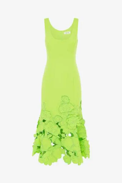 LEO LIN Emily Appliqué Midi Dress