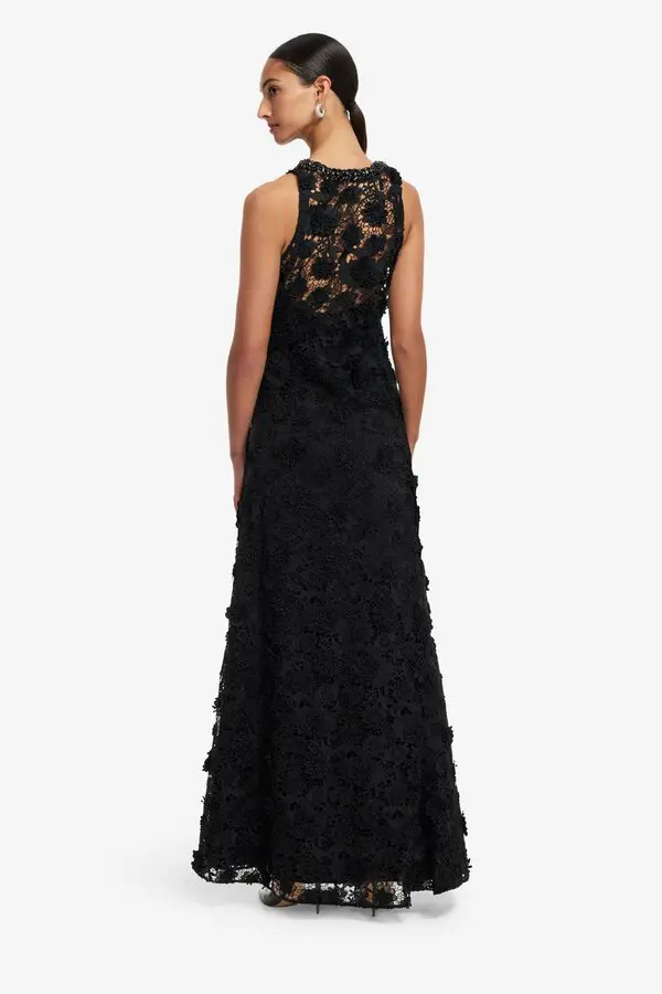 LEO LIN Helena Lace Embellished Maxi Dress