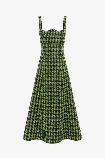 LEO LIN Odette Tweed Midi Dress - Houndstooth