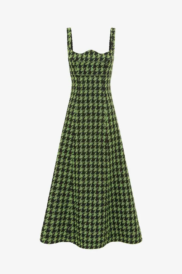 LEO LIN SHOPIFY Odette Tweed Midi Dress - Houndstooth