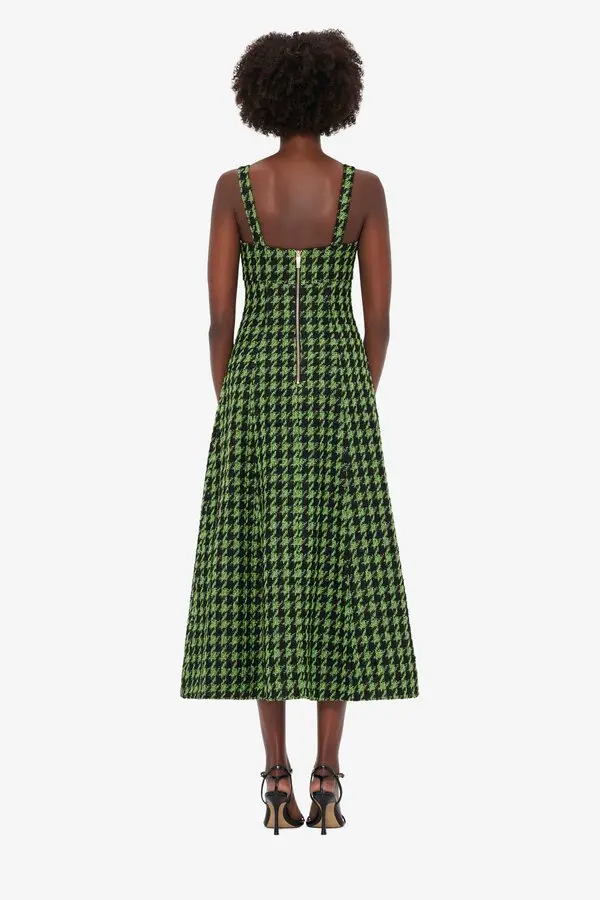 LEO LIN SHOPIFY Odette Tweed Midi Dress - Houndstooth