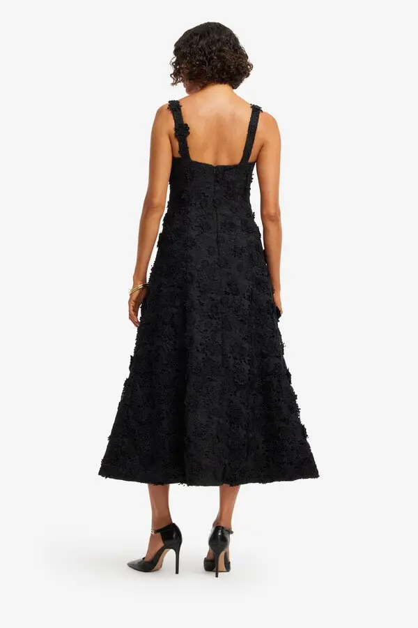 LEO LIN Odette Lace Midi Dress - Ebony