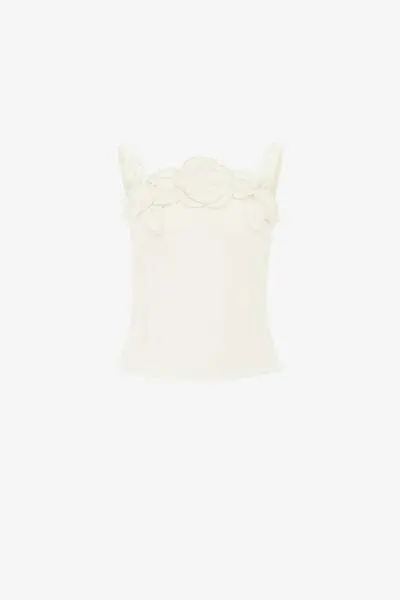LEO LIN Isadora Appliqué Top - Vanilla