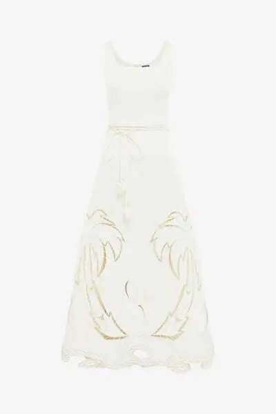 LEO LIN Serafina Palm Maxi Dress - Vanilla