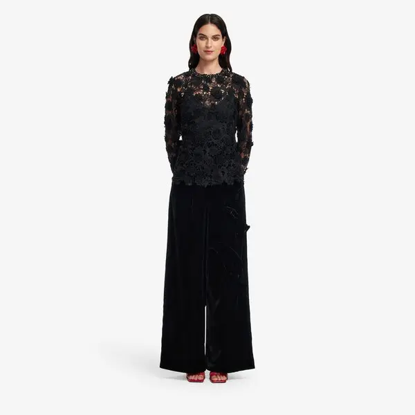 LEO LIN Ines Lace Embellished Top