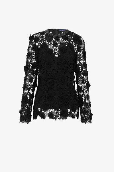 LEO LIN Ines Lace Embellished Top