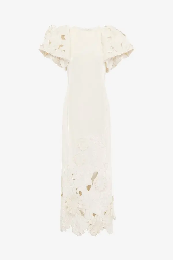 LEO LIN SHOPIFY Lucinda Velvet Appliqué Maxi Dress