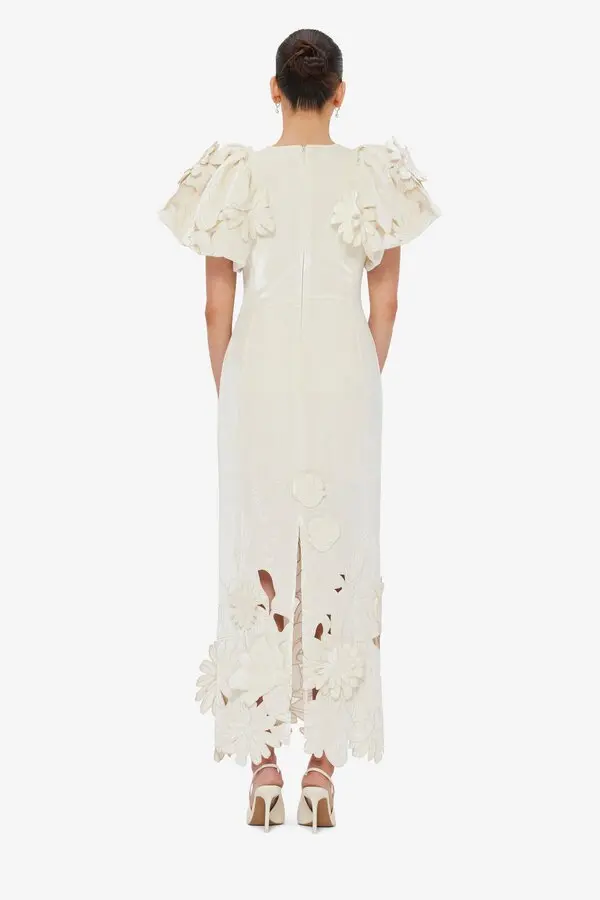 LEO LIN SHOPIFY Lucinda Velvet Appliqué Maxi Dress