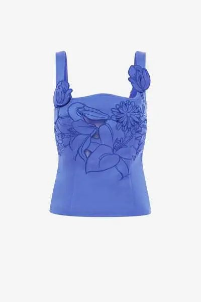 LEO LIN Isadora Appliqué Top - Lapis