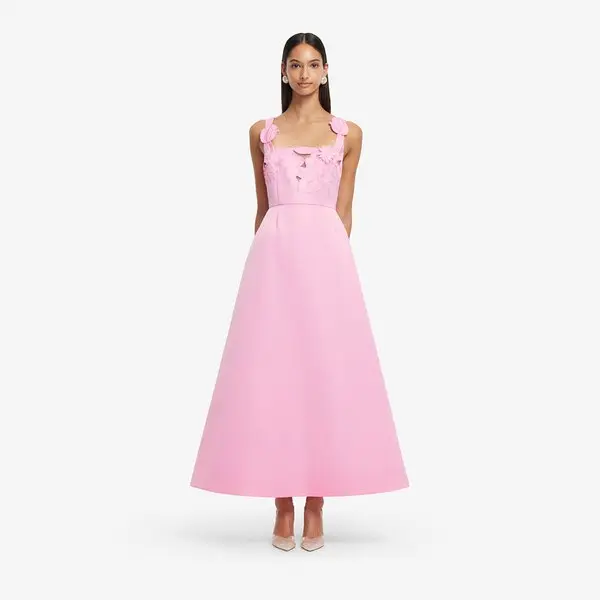 LEO LIN Rianne Appliqué Maxi Dress - Baby Pink
