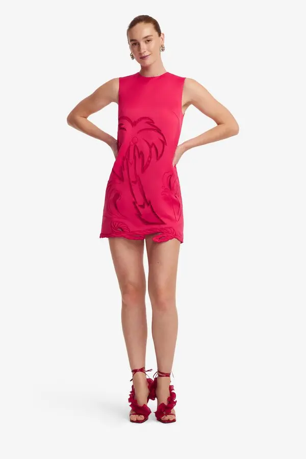 LEO LIN Yvonne Palm Mini Dress