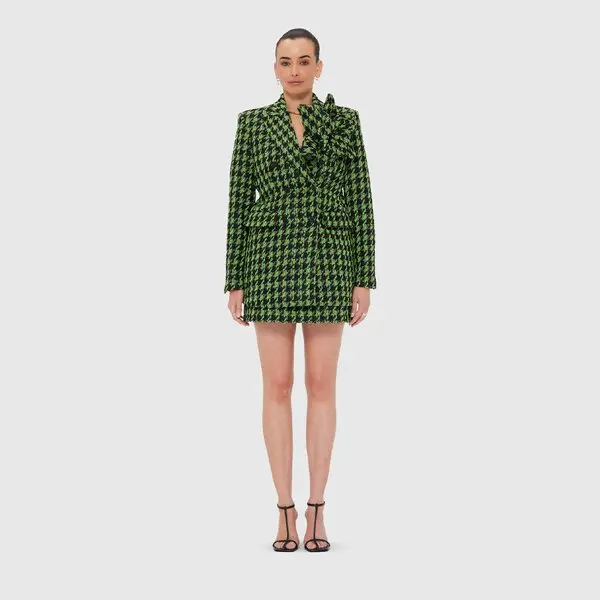 LEO LIN Jazlyn Tweed Blazer - Houndstooth