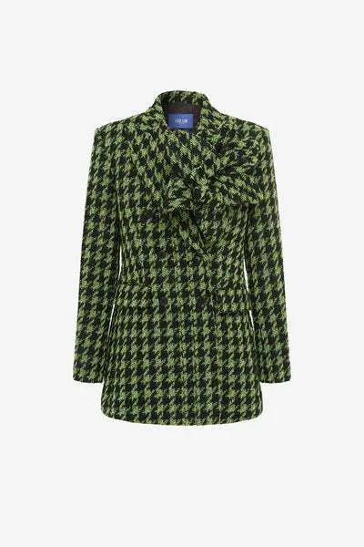 LEO LIN Jazlyn Tweed Blazer - Houndstooth