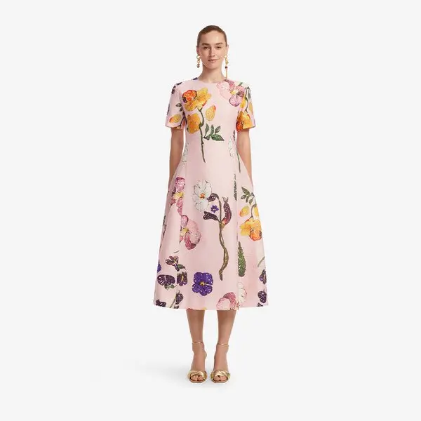 LEO LIN Caroline Short Sleeve Midi Dress - Wildbloom