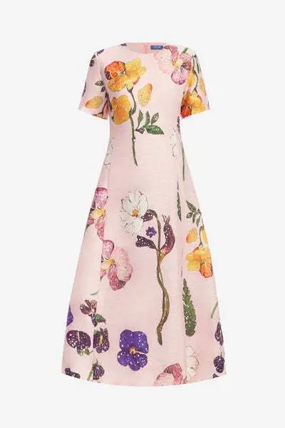 LEO LIN Caroline Short Sleeve Midi Dress - Wildbloom