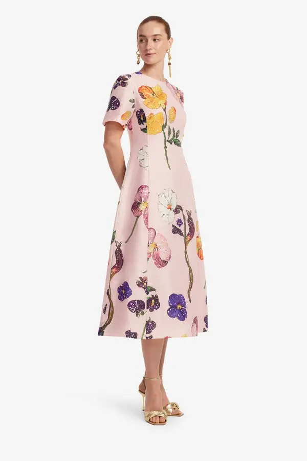 LEO LIN Caroline Short Sleeve Midi Dress - Wildbloom