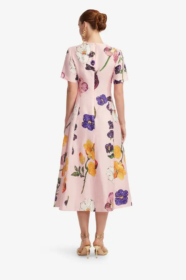 LEO LIN Caroline Short Sleeve Midi Dress - Wildbloom