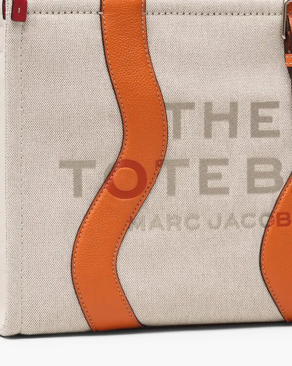 Marc Jacobs Wavy Canvas Tote Bag - Beige/orange