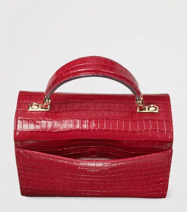 ASPINAL OF LONDON Midi Leather Mayfair Top-handle Bag - Red
