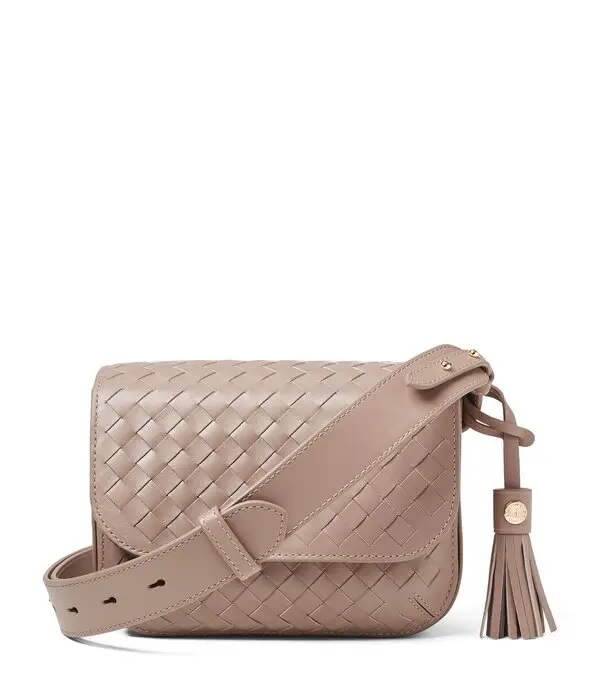 ASPINAL OF LONDON Woven Leather Ella Cross-body Bag - Neutral