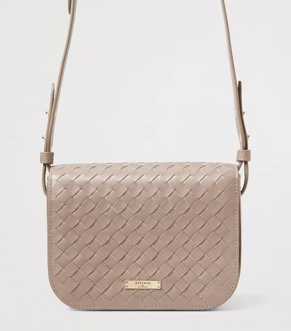 ASPINAL OF LONDON Woven Leather Ella Cross-body Bag - Neutral