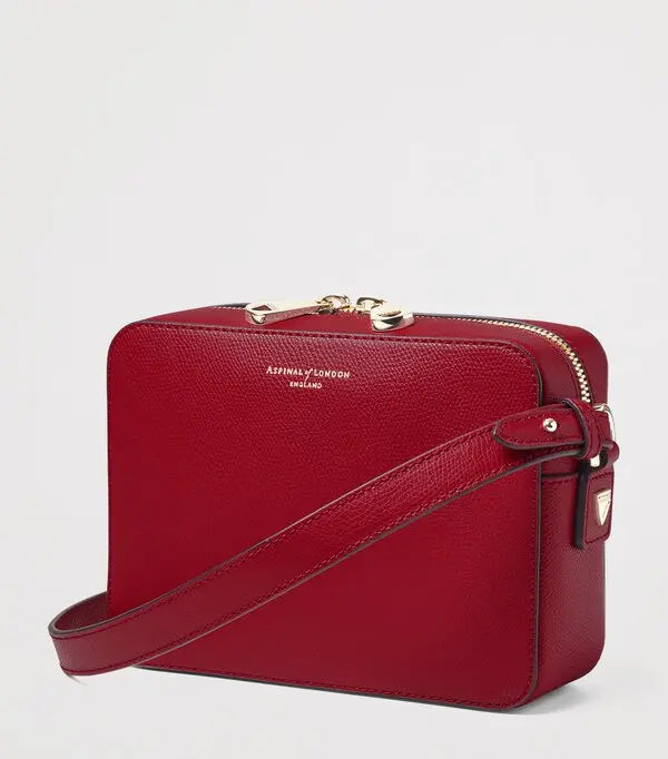 ASPINAL OF LONDON Leather Camera Crossbody Bag - Red