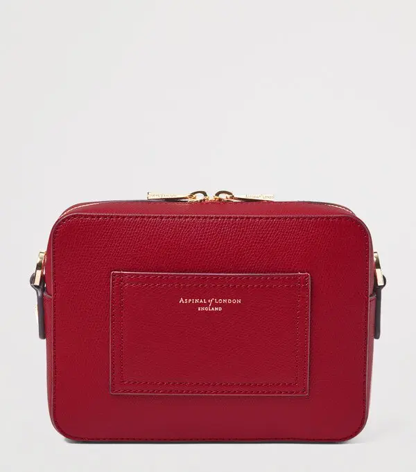 ASPINAL OF LONDON Leather Camera Crossbody Bag - Red