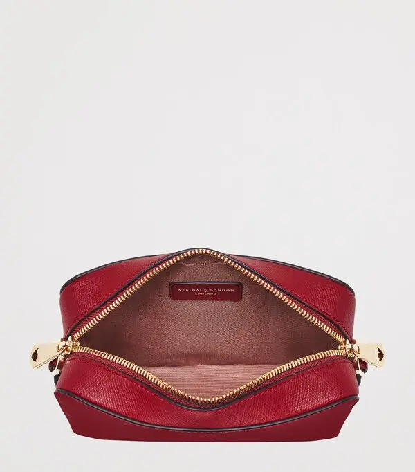 ASPINAL OF LONDON Leather Camera Crossbody Bag - Red