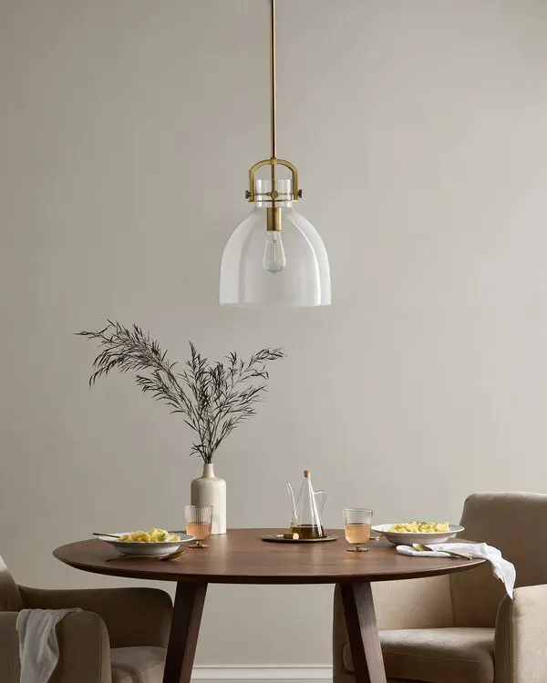 Quince Minimalist Glass Bell Pendant Light - Black