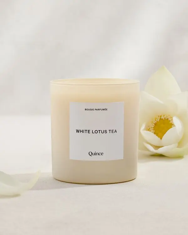 Quince White Lotus Tea Candle, Plant-based Wax - One-color