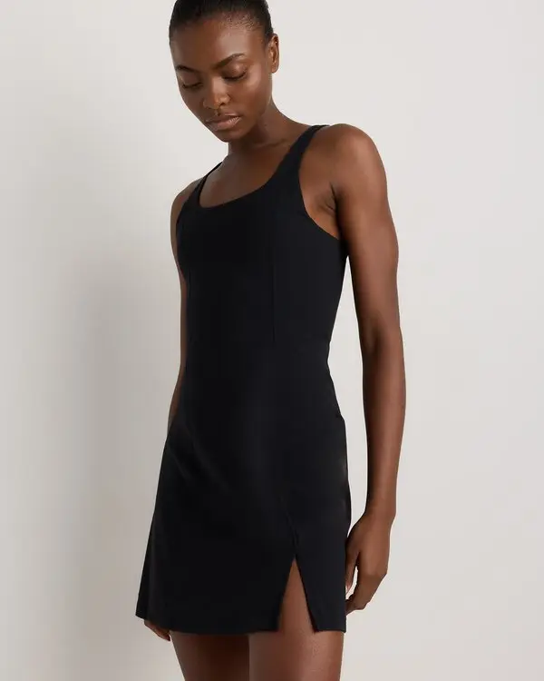 Quince Power-up Square Neck Dress - Black