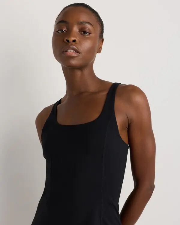 Quince Power-up Square Neck Dress - Black