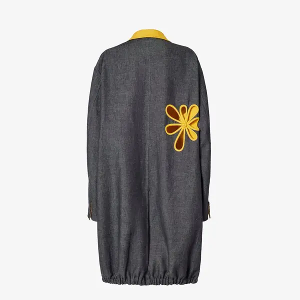 Fendi Tailored Midi Overcoat With Ajour Motif