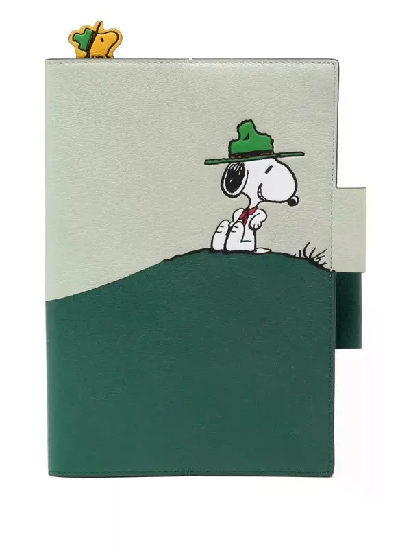 ANYA HINDMARCH X Peanuts Snoopy Notebook Folder - Green