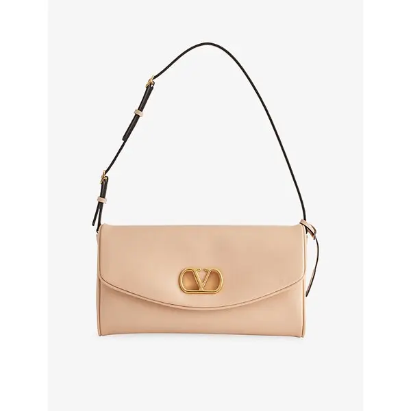 Valentino Garavani Devain Small Leather Shoulder Bag - Rose Sand