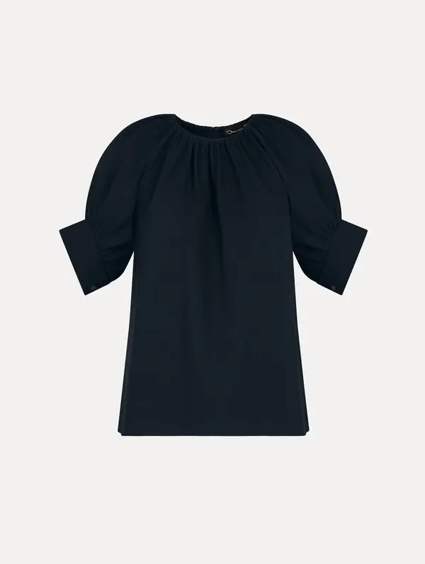 Oscar De La Renta Gathered Silk Georgette Blouse - One-color