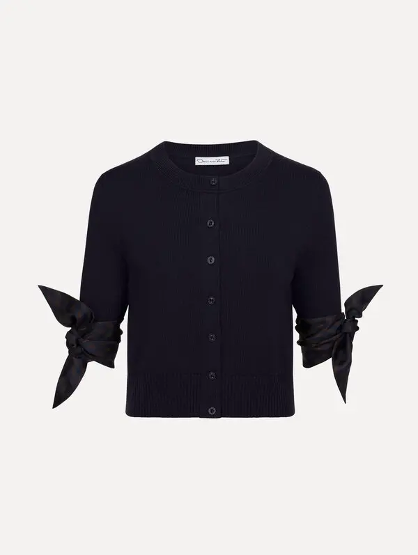 Oscar De La Renta Argyle Tie-detailed Cardigan