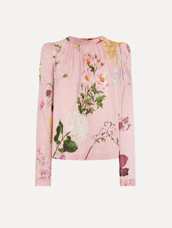 Oscar De La Renta Floral Blouse With Tie Detail - Multi