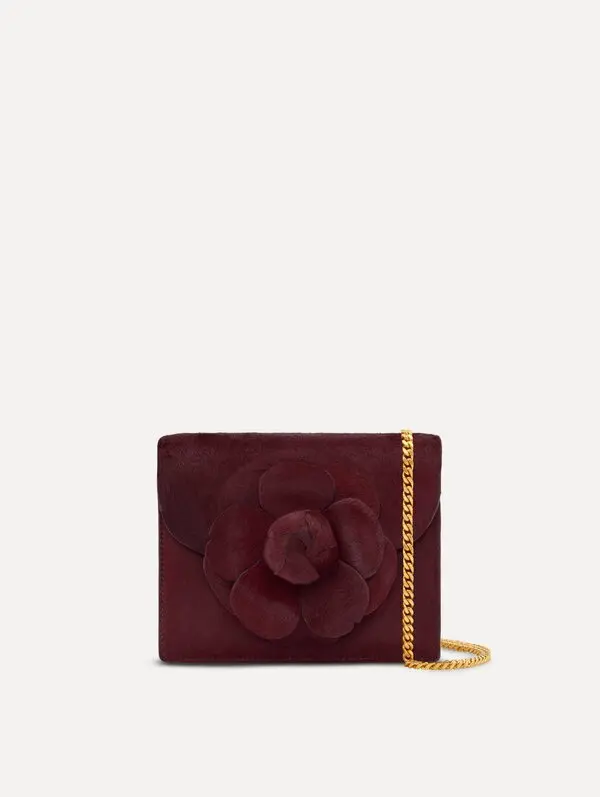 Oscar De La Renta Haircalf Mini Tro Bag - Red