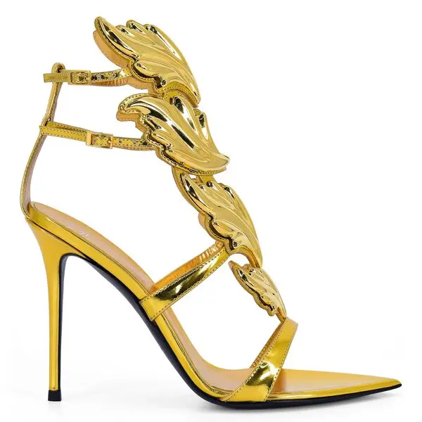 GIUSEPPE ZANOTTI Strappy Sandals With Stiletto Heel - Gold