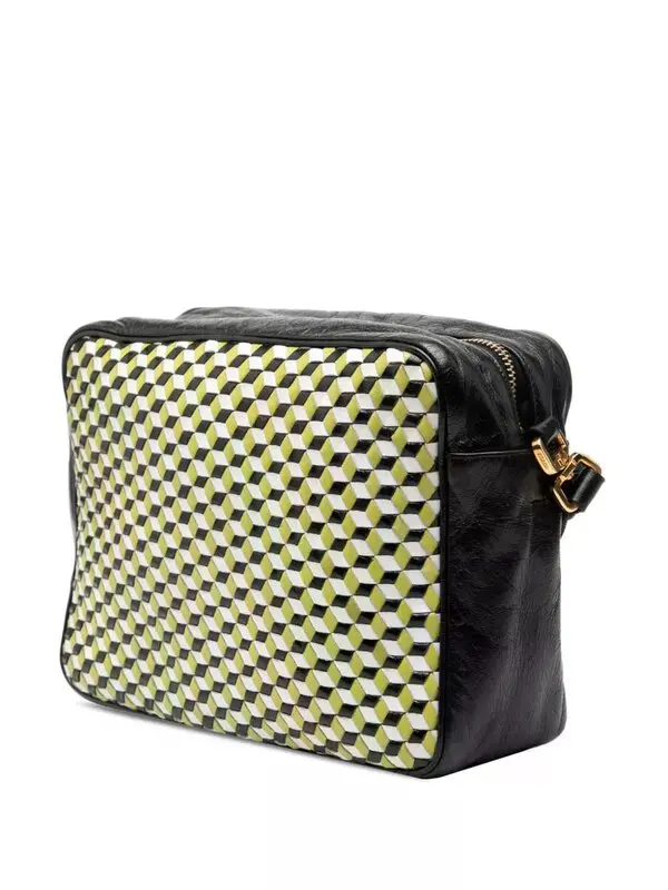 Prada 2000-2013 Leather Perspective Cubes Shoulder Bag