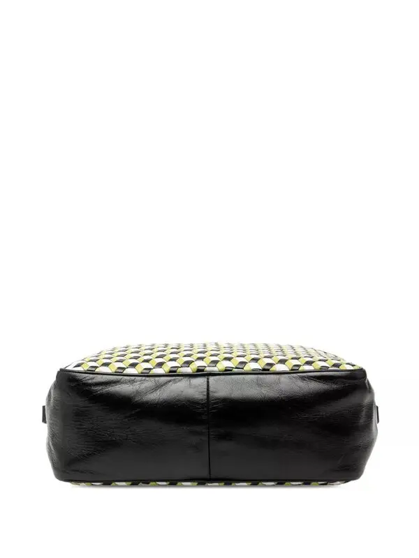Prada 2000-2013 Leather Perspective Cubes Shoulder Bag