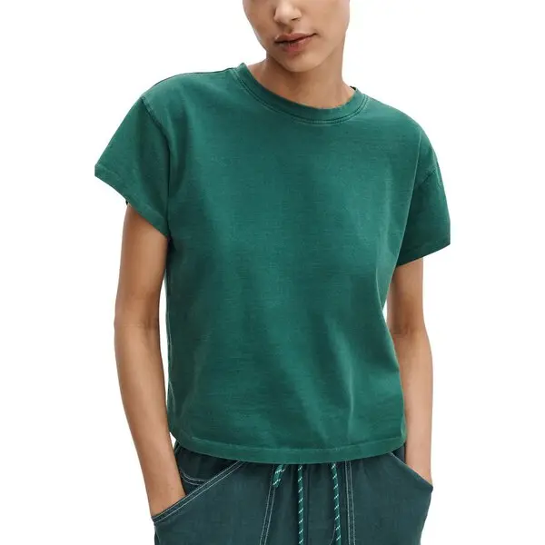 Rag & Bone Kelly Washed Boxy Cotton T-shirt - Forest