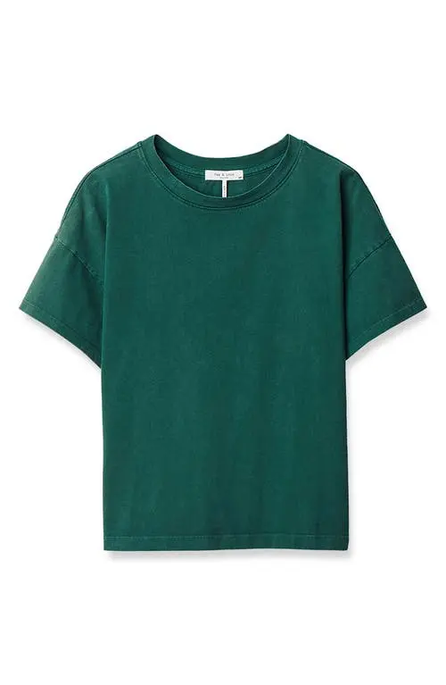 Rag & Bone Kelly Washed Boxy Cotton T-shirt - Forest