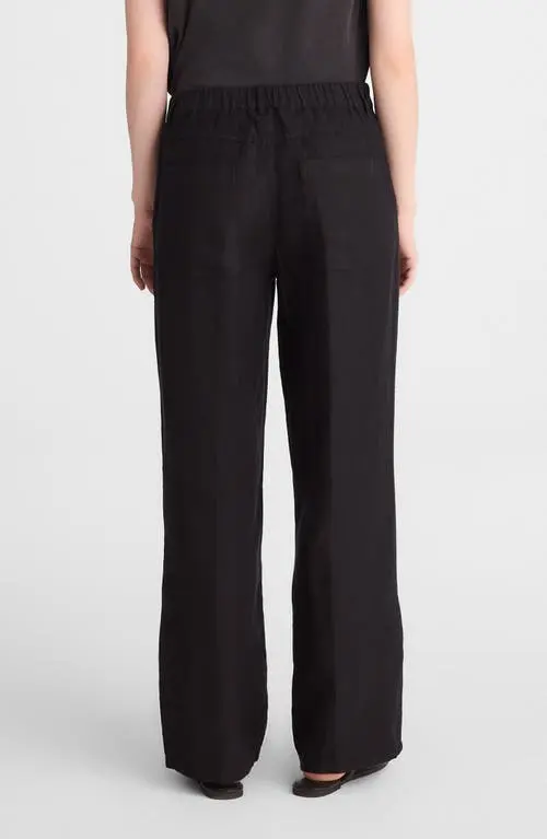 Madewell Zoe Relaxed Straight Leg Linen Pants - Jet Black