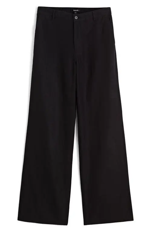 Madewell Zoe Relaxed Straight Leg Linen Pants - Jet Black